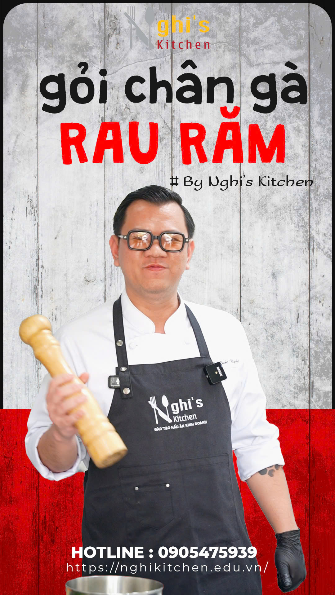 MV384 - KHOÁ HỌC MÓN GỎI CHÂN GÀ RAU RĂM - Nghị Kitchen